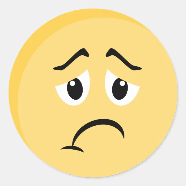 Sad Emoji Sticker | Zazzle