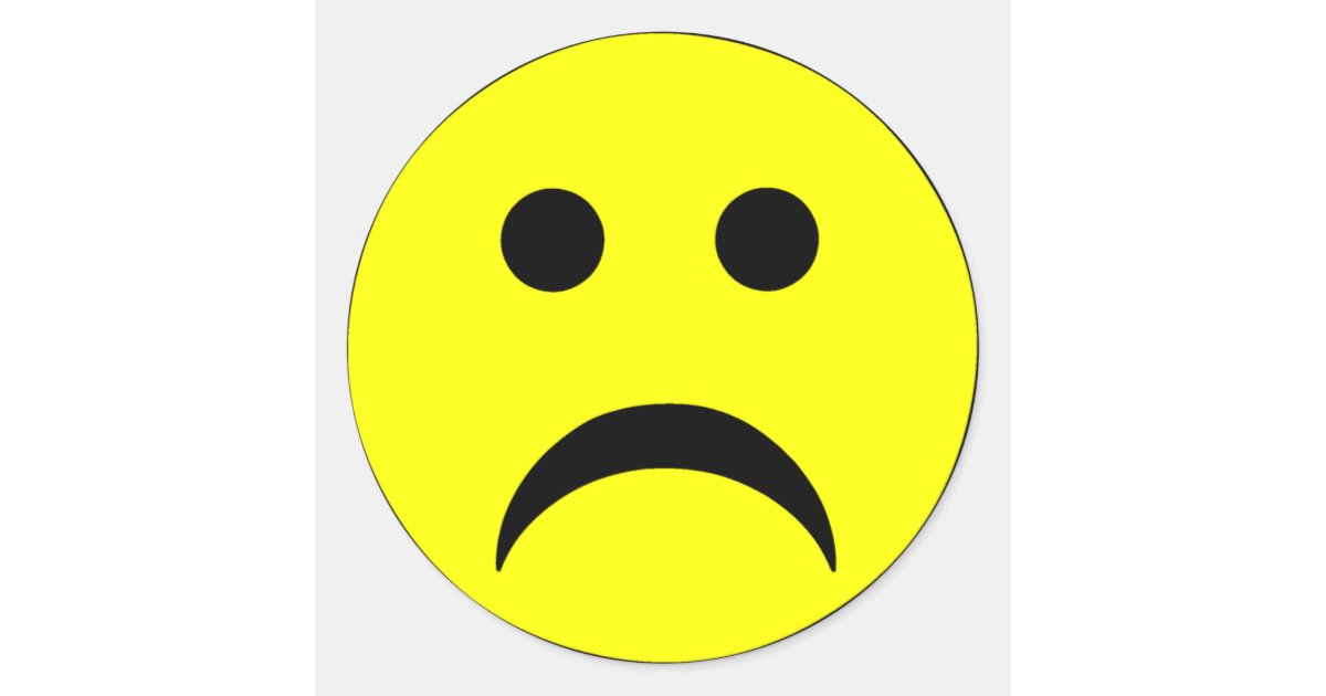 Sad Face Classic Round Sticker | Zazzle