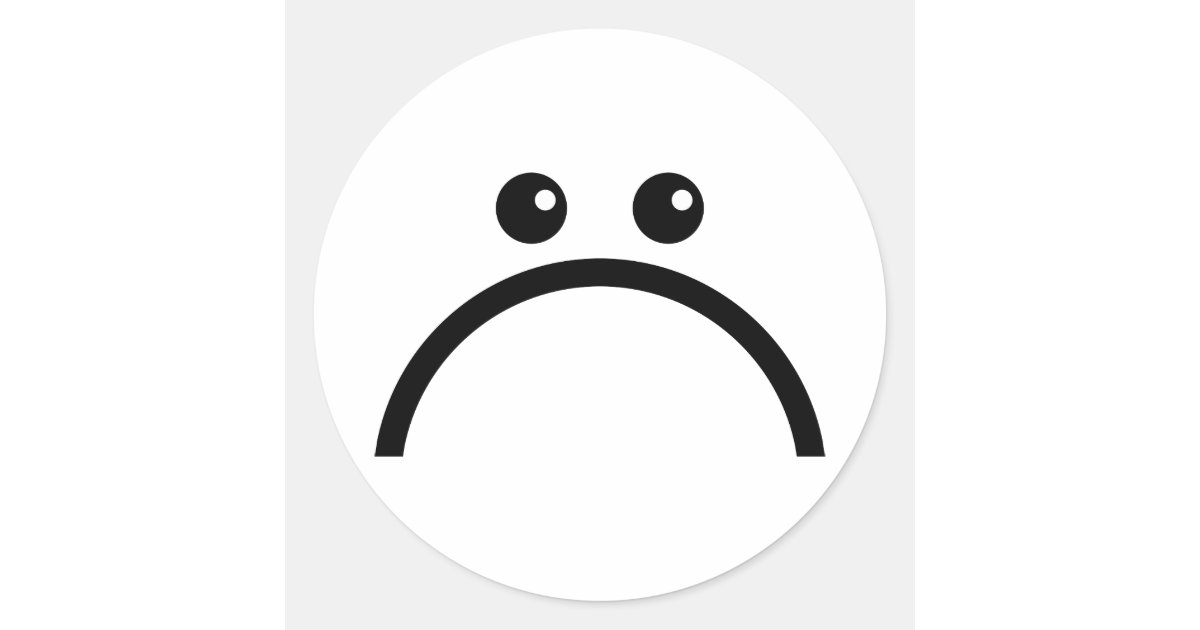 Sad Face Classic Round Sticker | Zazzle
