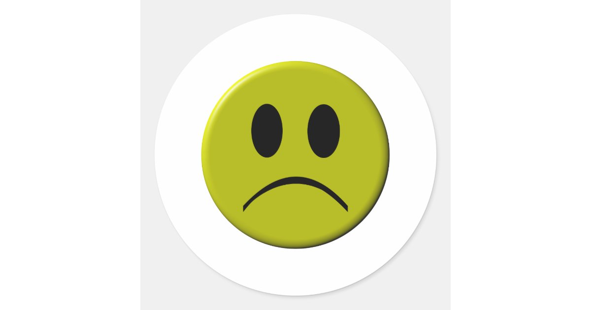 Sad Face Classic Round Sticker | Zazzle