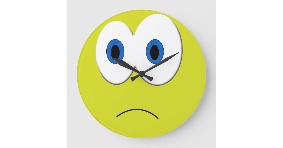 Sad Face Clock | Zazzle