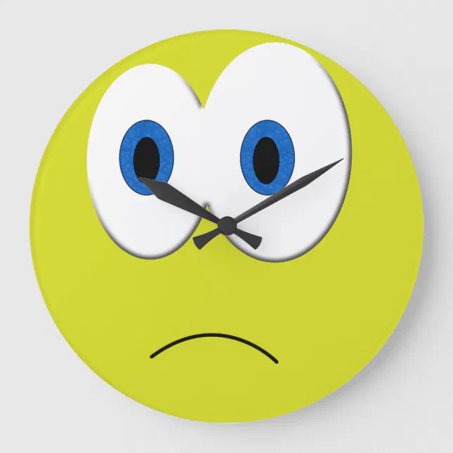 Sad Face Clock | Zazzle