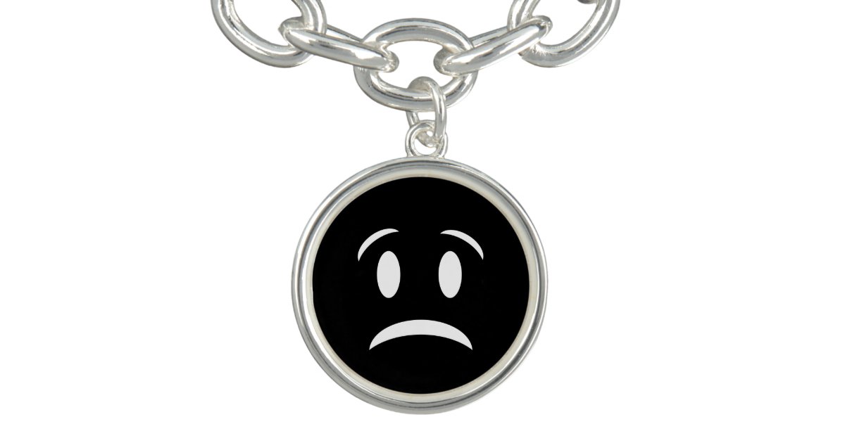 Sad Face Emoji Emo Punk Bracelet | Zazzle