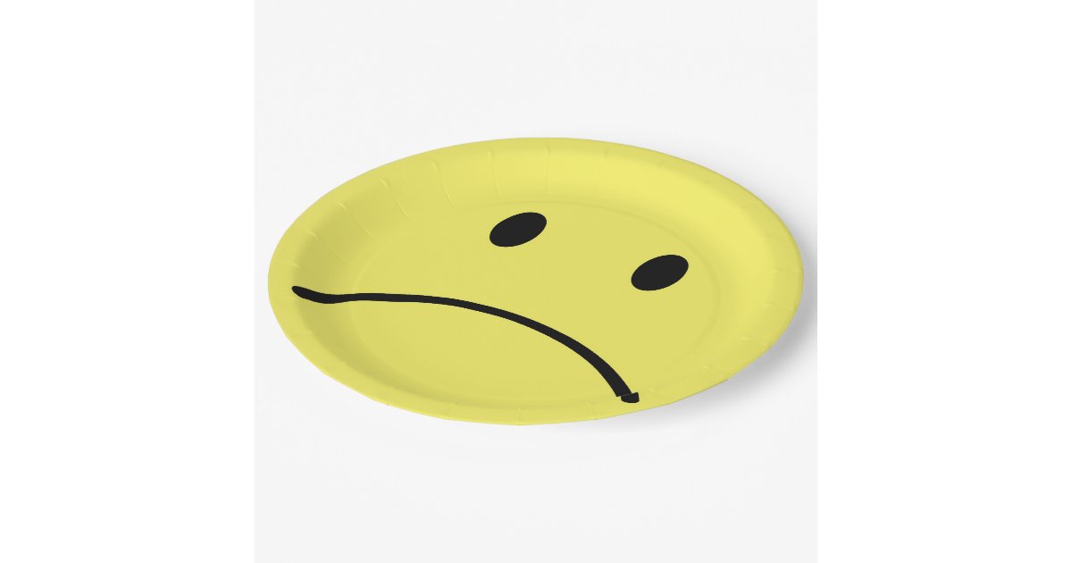 Sad Face Paper Plates | Zazzle