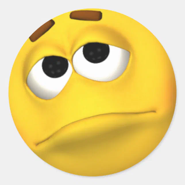 Sad Face Sticker | Zazzle