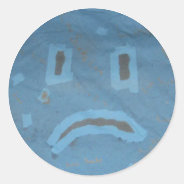 Sad Face Sticker | Zazzle