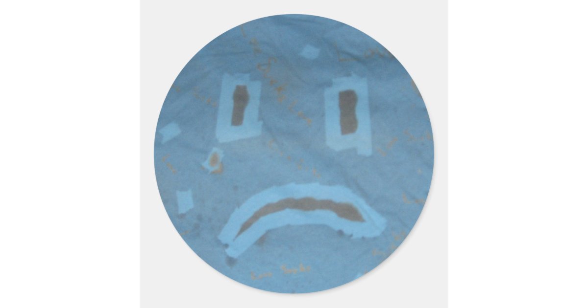 Sad Face Sticker | Zazzle