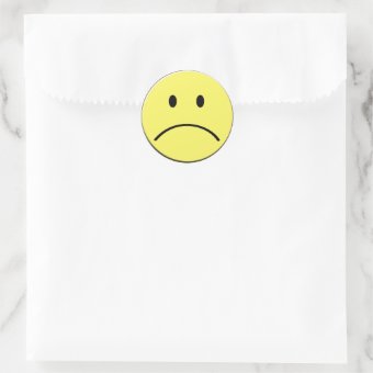 Sad Face Sticker | Zazzle