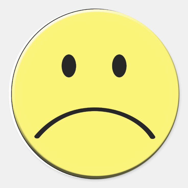Sad Face Sticker | Zazzle