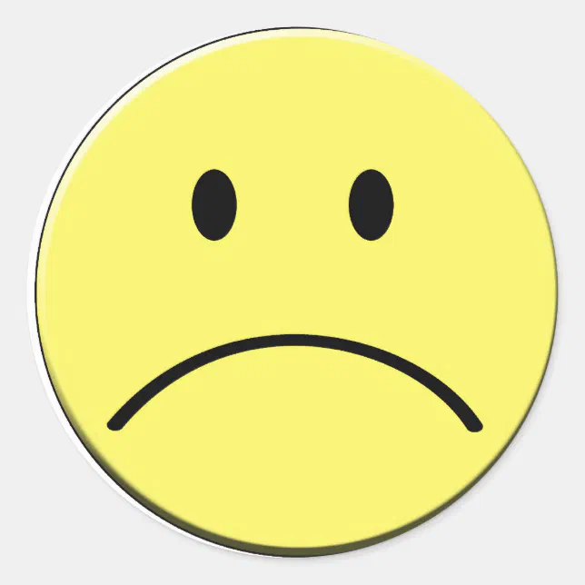 Sad Face Sticker | Zazzle
