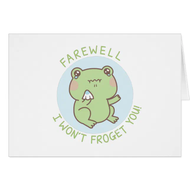 Sad Frog I Wont Froget You Farewell Greeting Card | Zazzle