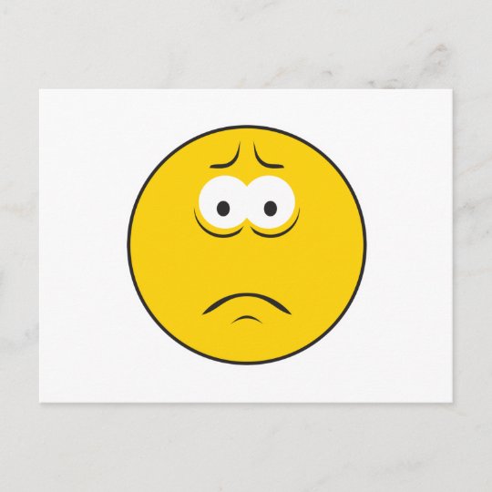 Sad Frowning Face Postcard | Zazzle.com