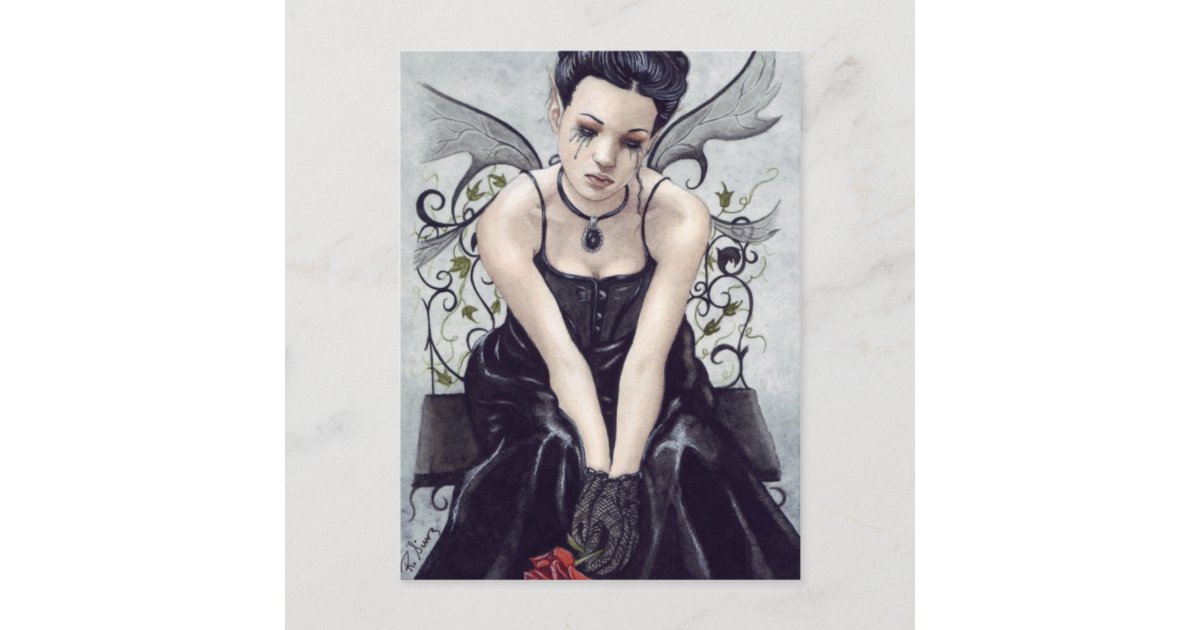 Sad Gothic Victorian Fairy Postcard | Zazzle