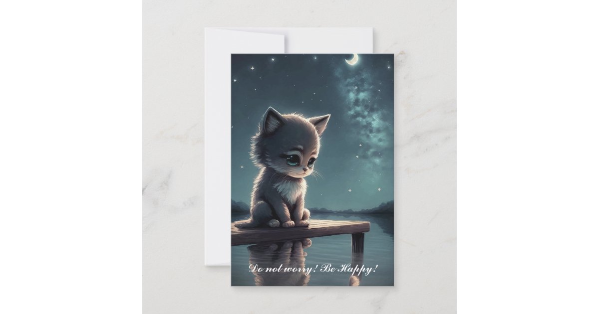 Sad Kitten Thank You Card | Zazzle