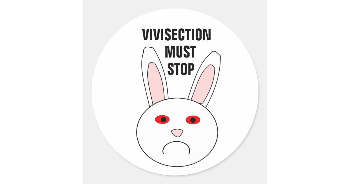 Sad Lab Rabbit Sticker | Zazzle