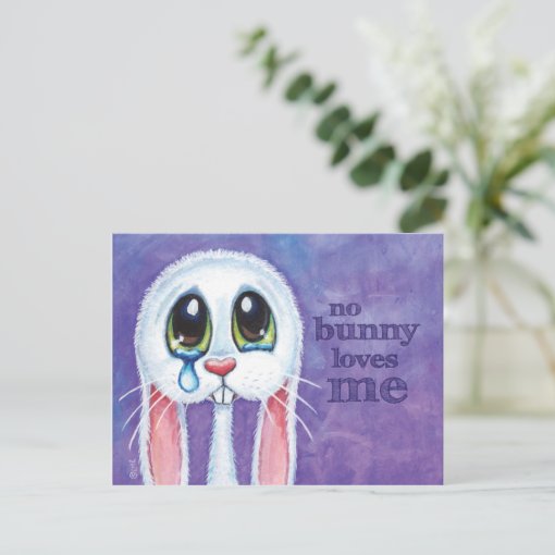 Sad Lonely White Rabbit Postcard | Zazzle