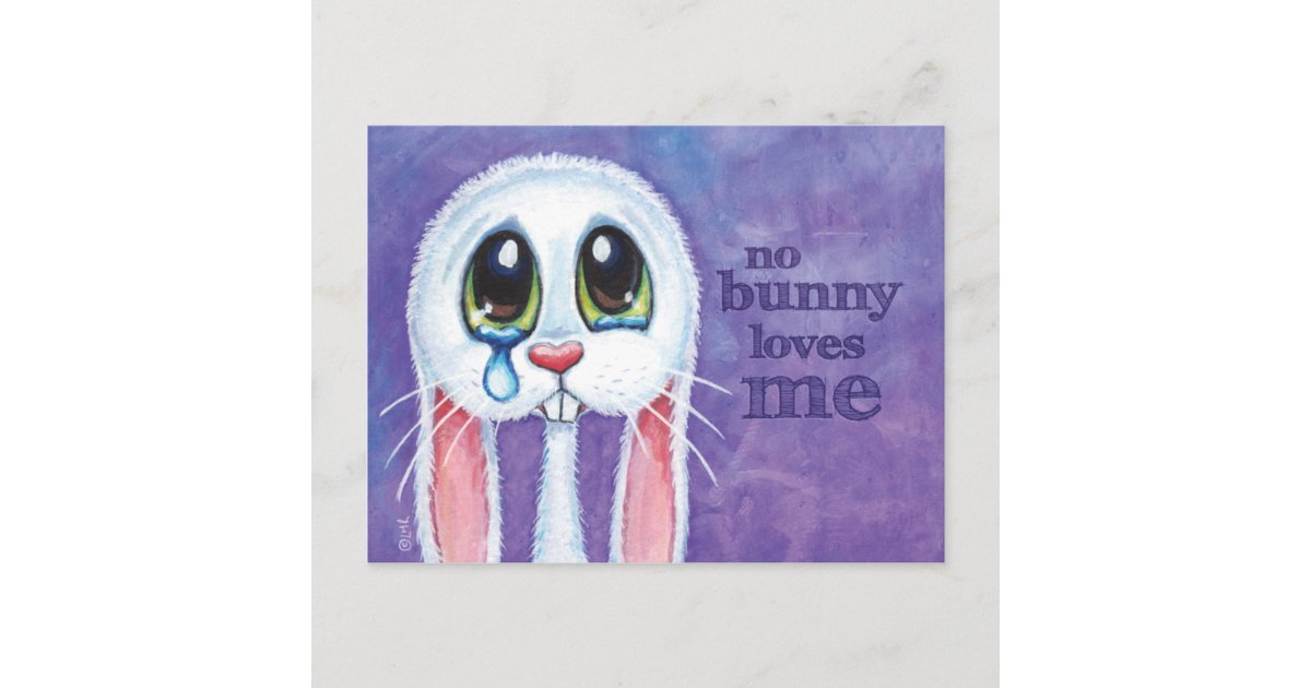 Sad Lonely White Rabbit Postcard | Zazzle