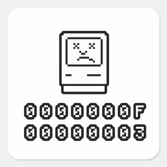 Sad Mac Square Sticker | Zazzle.com