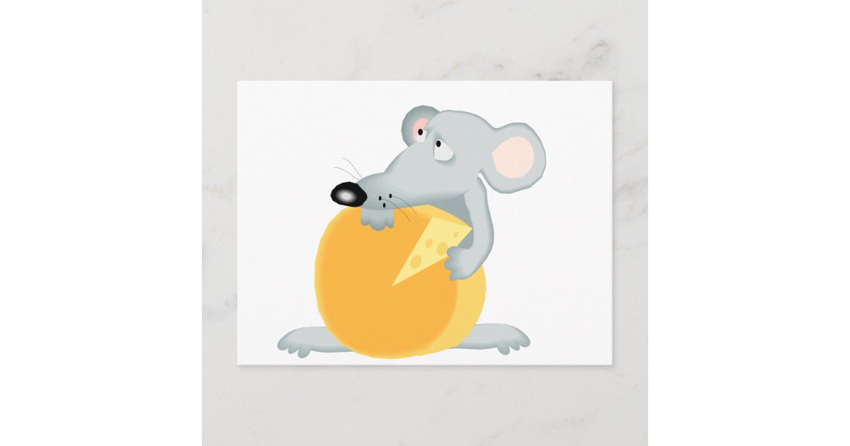 Sad Mouse Mice Holding Cheese Postcard | Zazzle