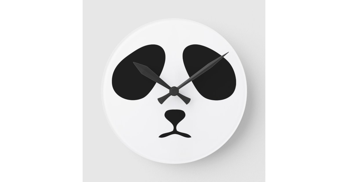 Sad panda face wall clock | Zazzle