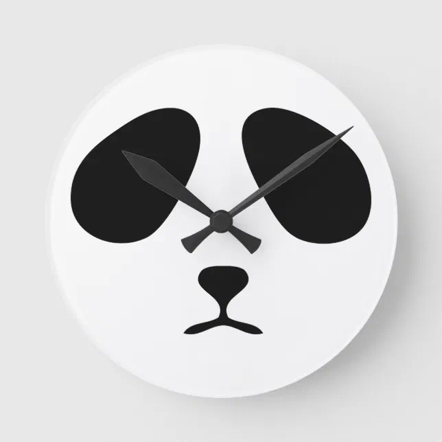 Sad panda face wall clock | Zazzle