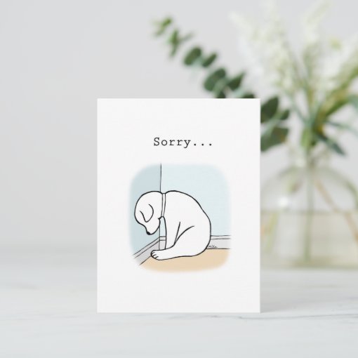 Sad Puppy I am sorry apologies forgive me Postcard | Zazzle