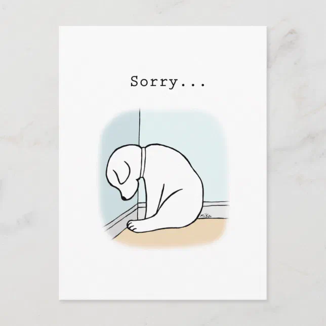 Sad Puppy I am sorry apologies forgive me Postcard | Zazzle