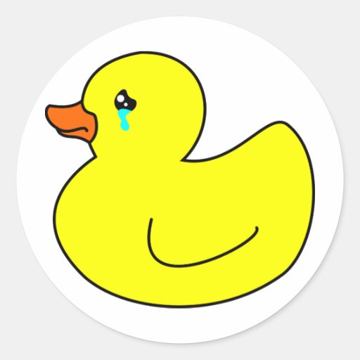 Sad Rubber Duck Classic Round Sticker | Zazzle