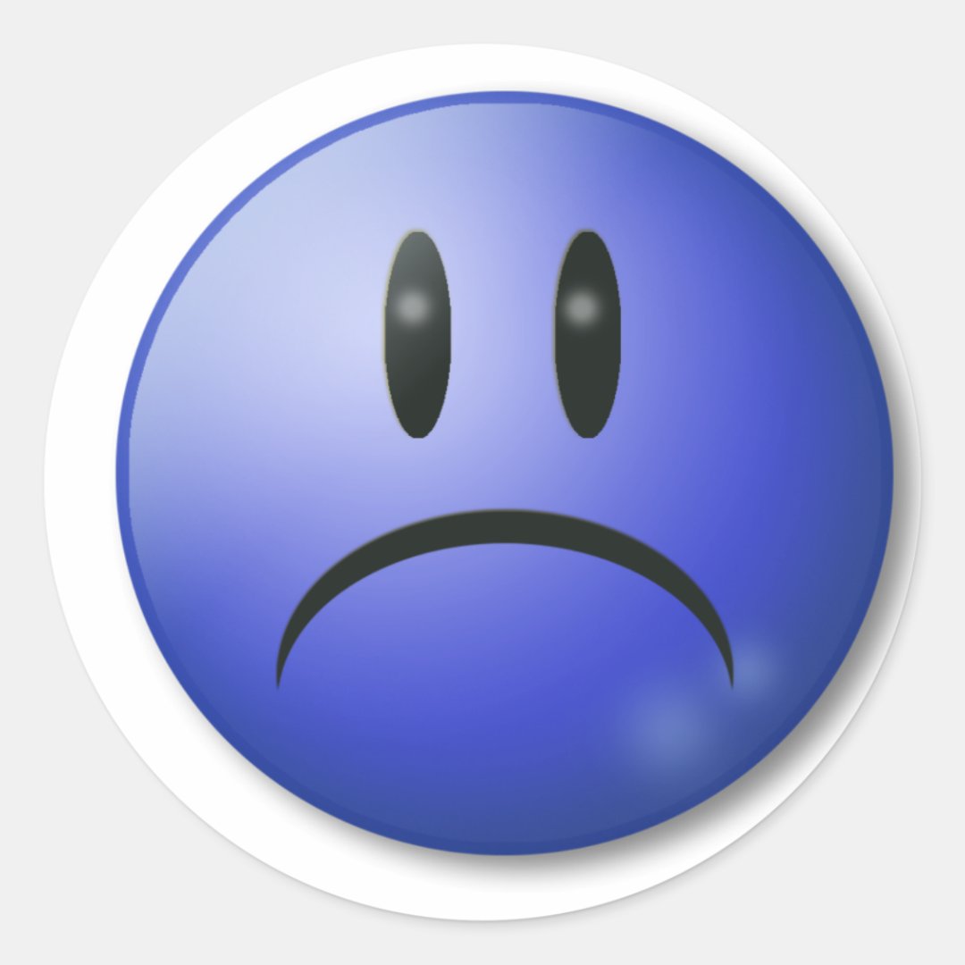 Sad smile Face Classic Round Sticker | Zazzle