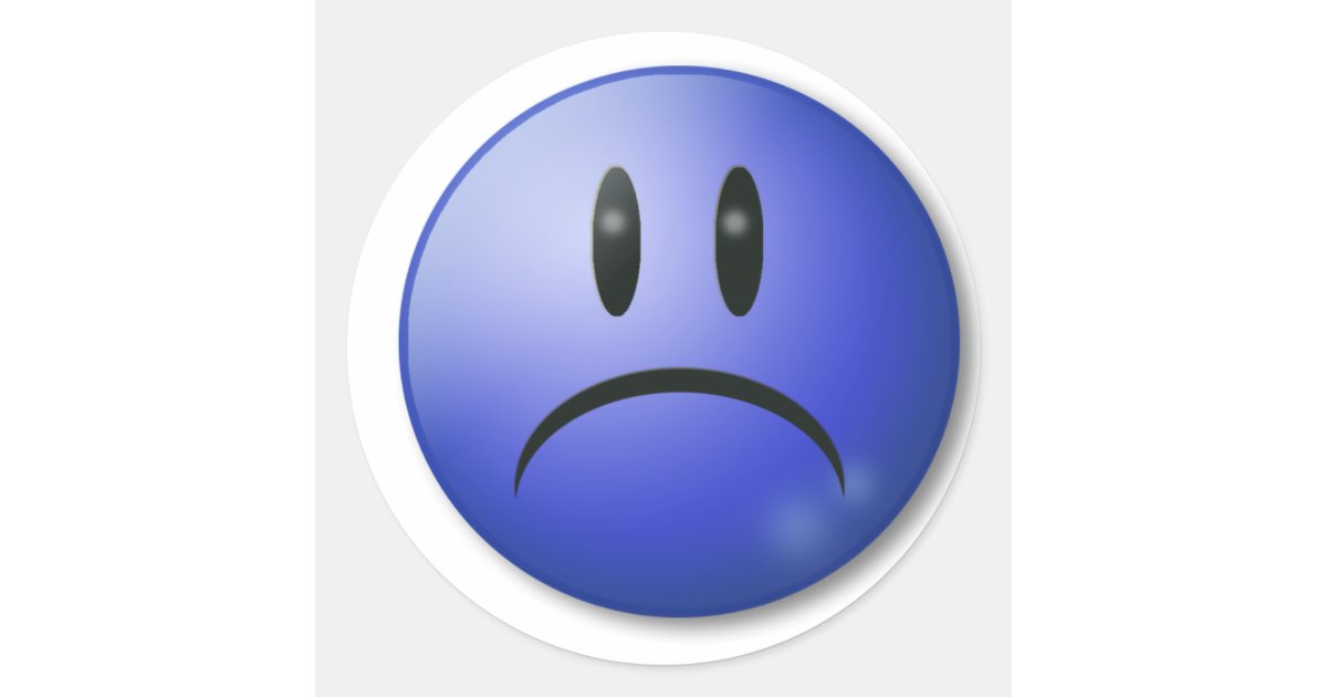 Sad smile Face Classic Round Sticker | Zazzle