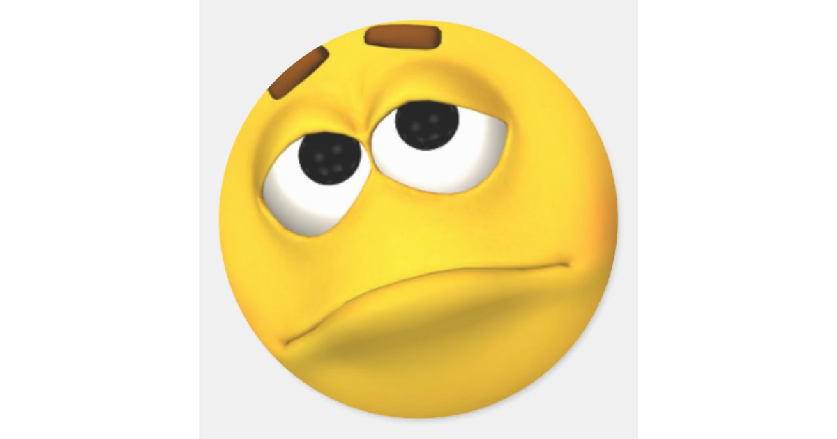 Sad Smiley Face Sticker | Zazzle.com