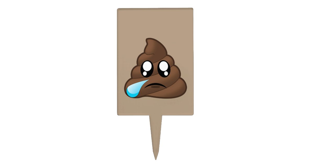Sad Tear Poop Emoji Cake Topper | Zazzle