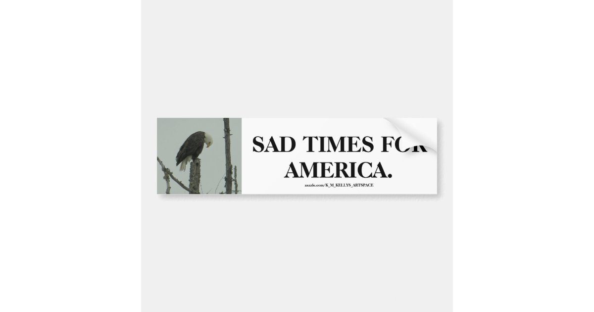 SAD TIMES FOR AMERICA. BUMPER STICKER | Zazzle