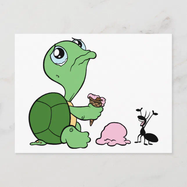 Sad Turtle Happy Ant Postcard | Zazzle