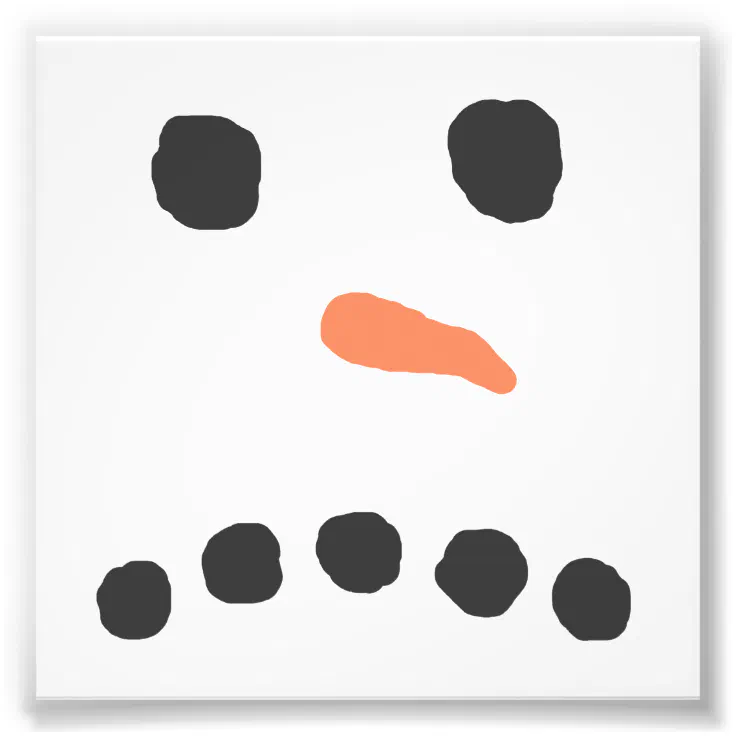 Sad Unhappy Snowman Face Bah Humbug Photo Print | Zazzle