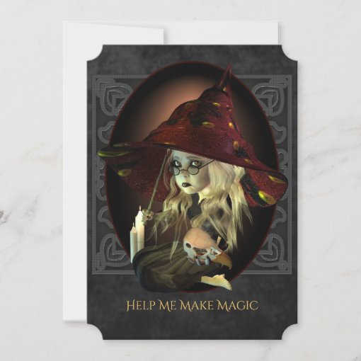 Sad Witch Halloween Party Invitation | Zazzle