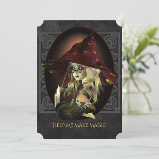 Sad Witch Halloween Party Invitation | Zazzle