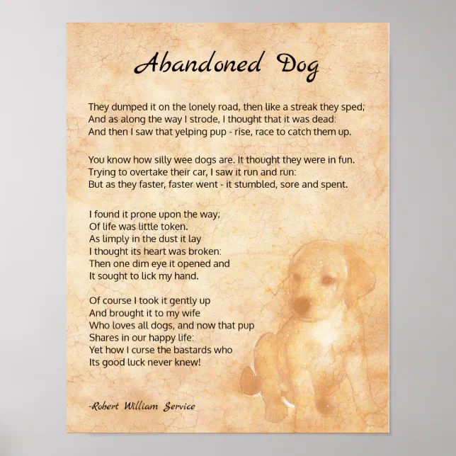 Sad with Happy Ending Rescued Dog Poem Poster | Zazzle