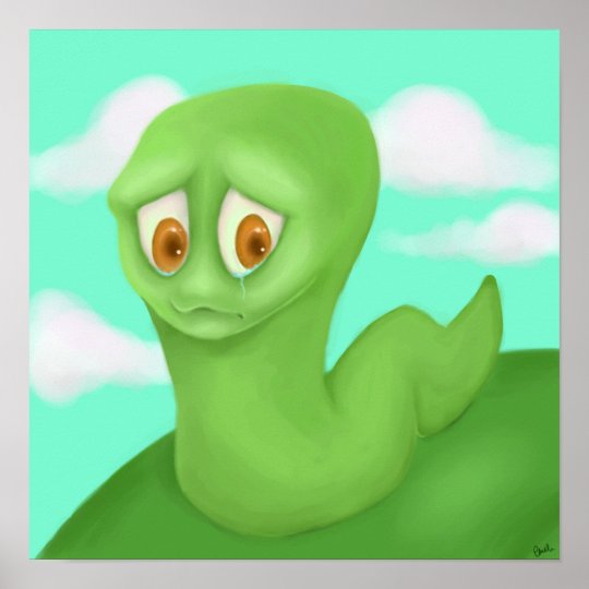 Sad Worm Poster | Zazzle.com