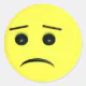 Sad Yellow Face Sicker Classic Round Sticker | Zazzle