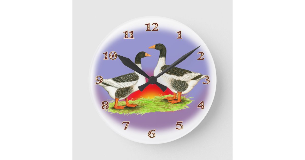 Saddle Pomeranian Geese Clock | Zazzle
