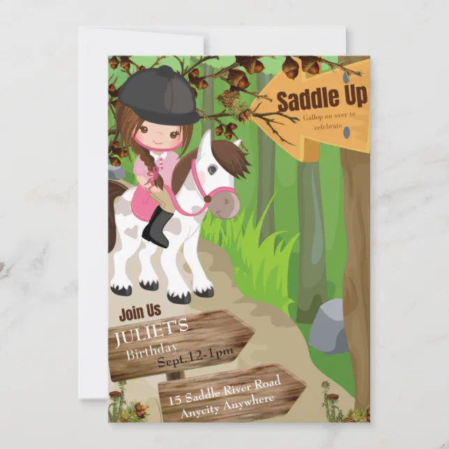 Saddle Up Birthday Invitation 1 (Girl) | Zazzle