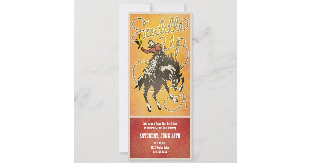 Saddle Up Cowboy Party Invitation | Zazzle