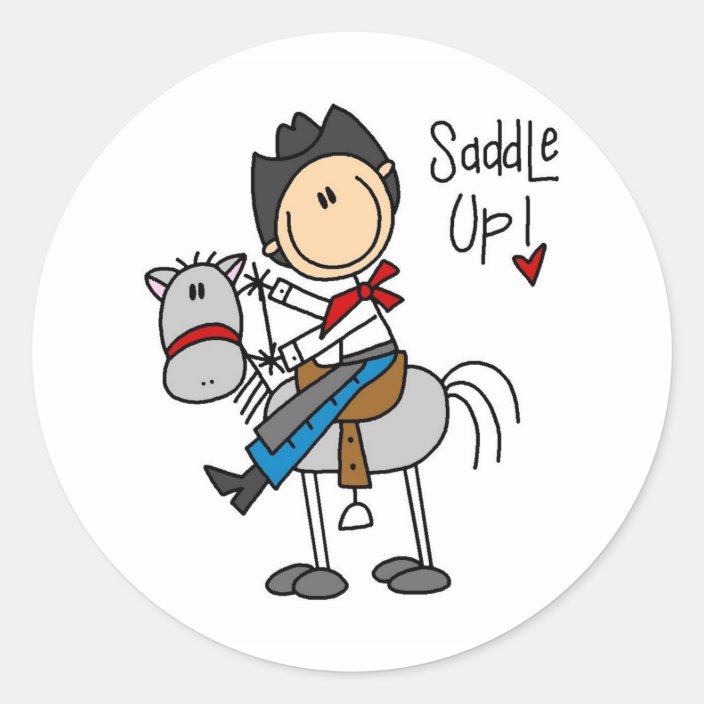 Saddle Up! Cowboy Stick Figure Sticker | Zazzle.com