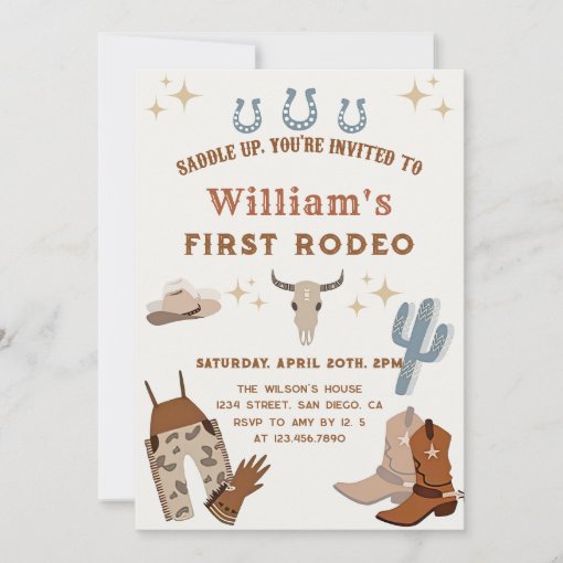 Saddle Up Cowboy Wild West Rodeo Birthday Invitation | Zazzle