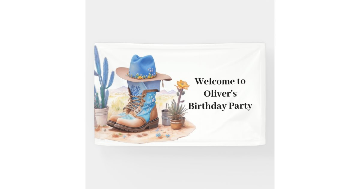 Saddle Up Cowgirl Birthday Banner | Zazzle