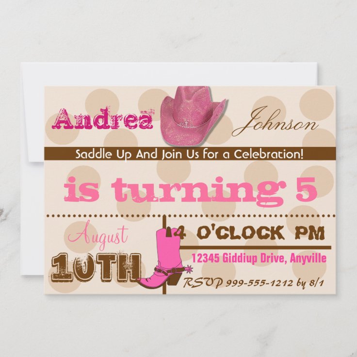 Saddle Up Cowgirl Birthday Party Invites | Zazzle