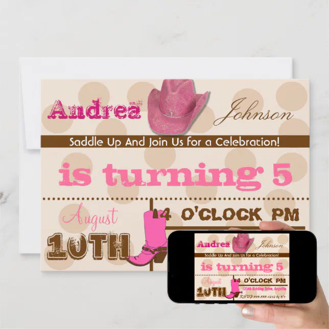 Saddle Up Cowgirl Birthday Party Invites | Zazzle