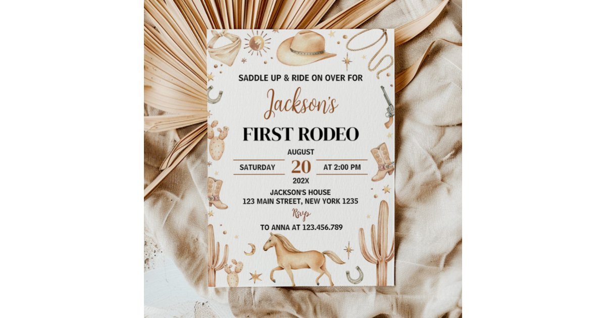 Saddle Up First Rodeo Birthday Invitation | Zazzle