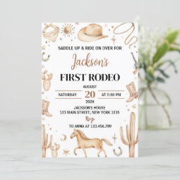 Saddle Up First Rodeo Birthday Invitation | Zazzle